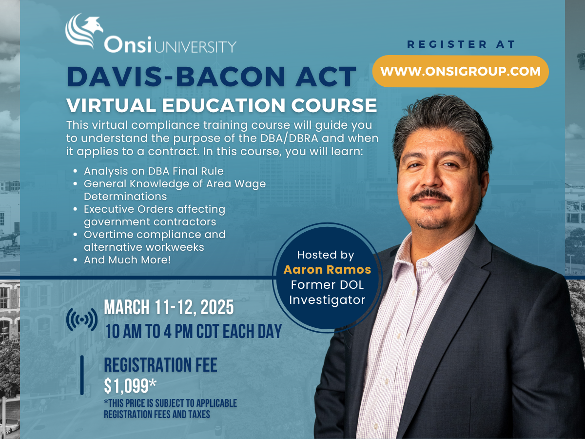 Davis Bacon Act Virtual Training March 2025